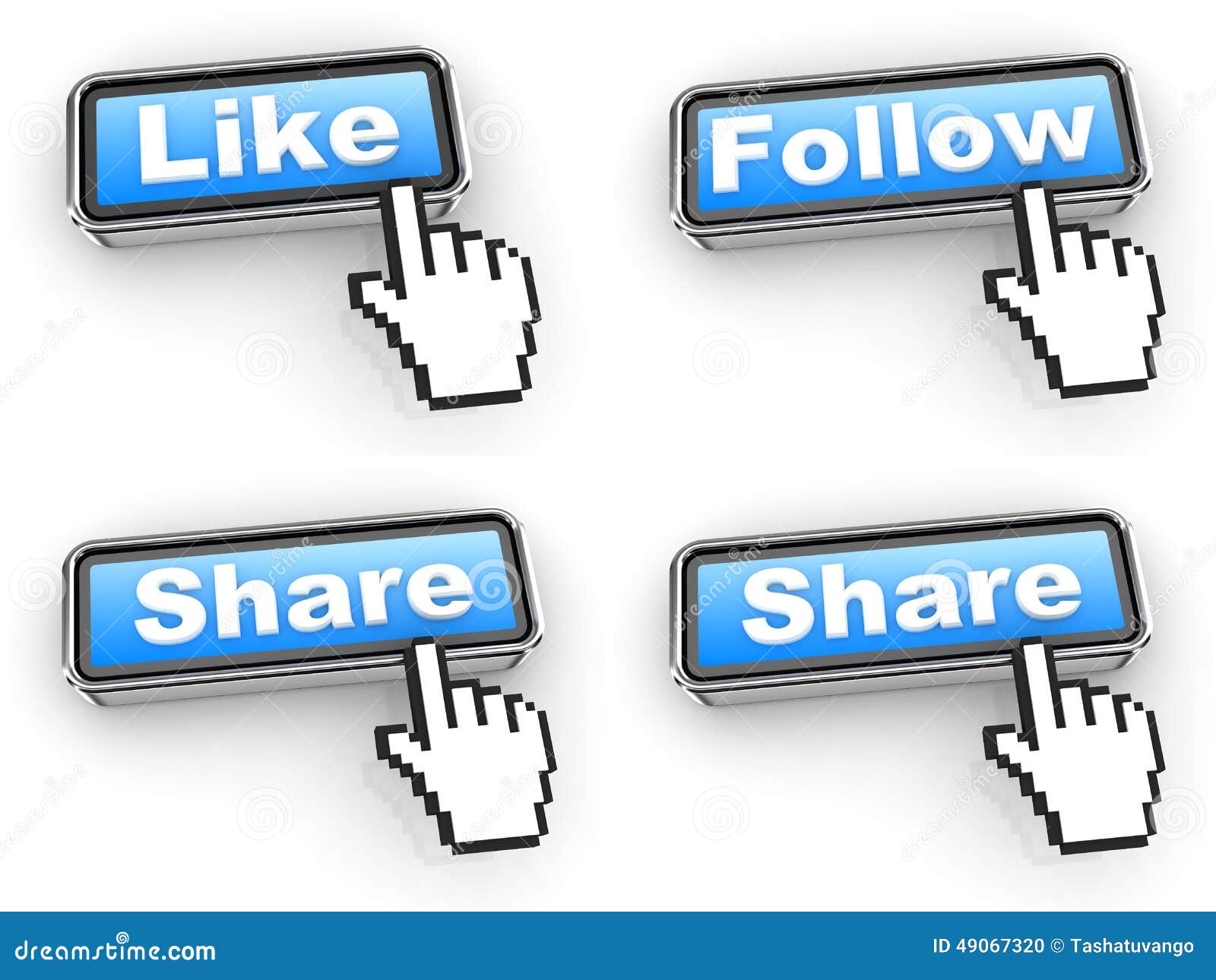 Internet Concept - Web Buttons with Hand Cursor. Stock Illustration ...