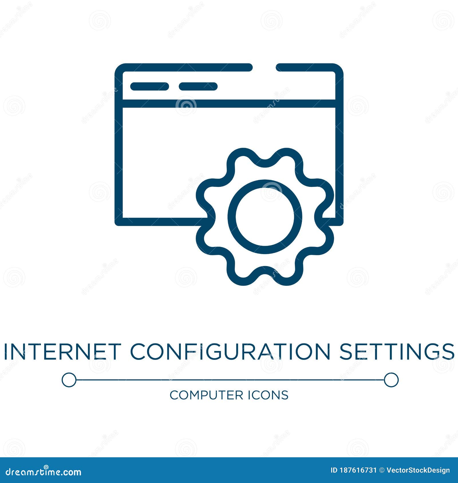Internet Configuration Settings Icon. Linear Vector Illustration from ...