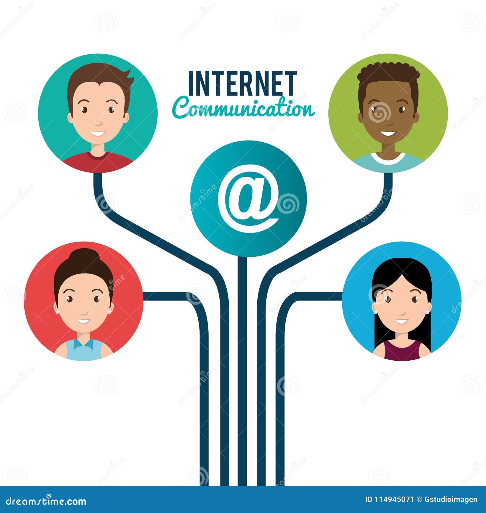 Internet Connection Community Group Stock Vector - Illustration of ...