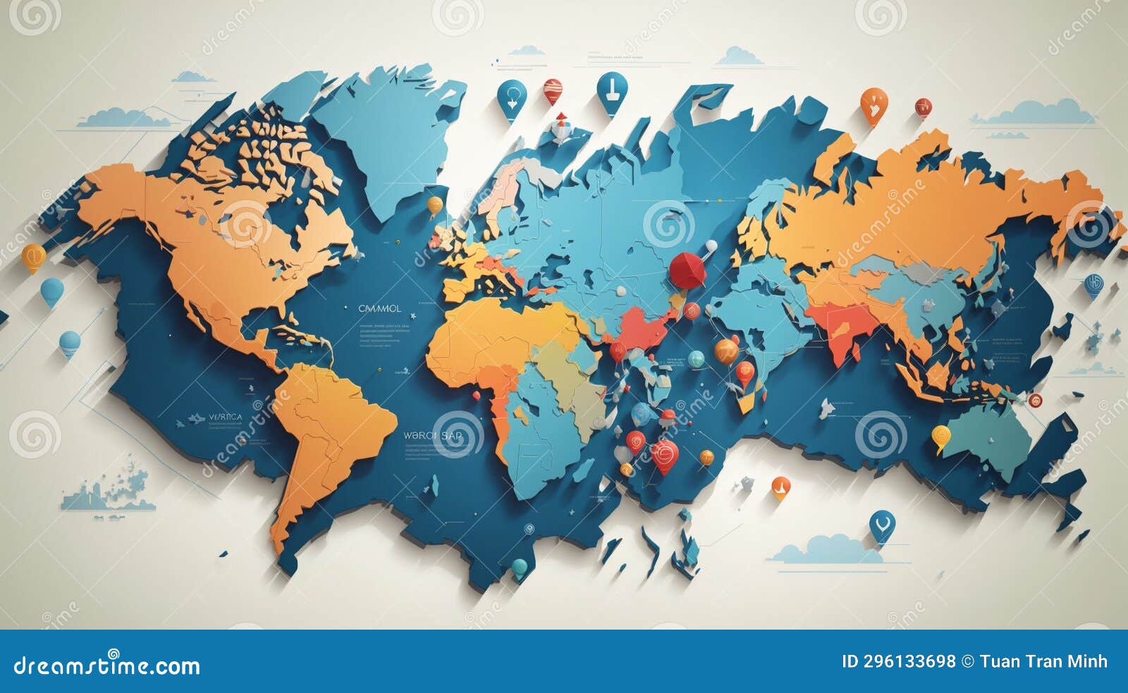 Internet Connection Concept Background, Illustration Map Stock ...