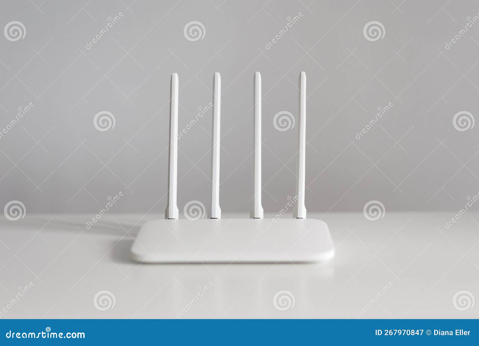Internet Connection Concept - White Router on Table Stock Image - Image ...