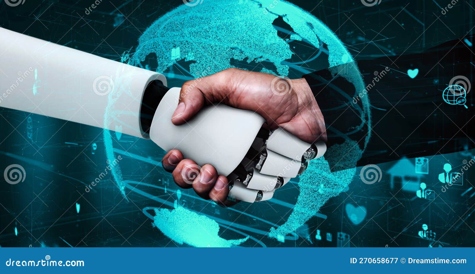 Internet Connection Controlled by AI Robot Huminoid and Machine ...