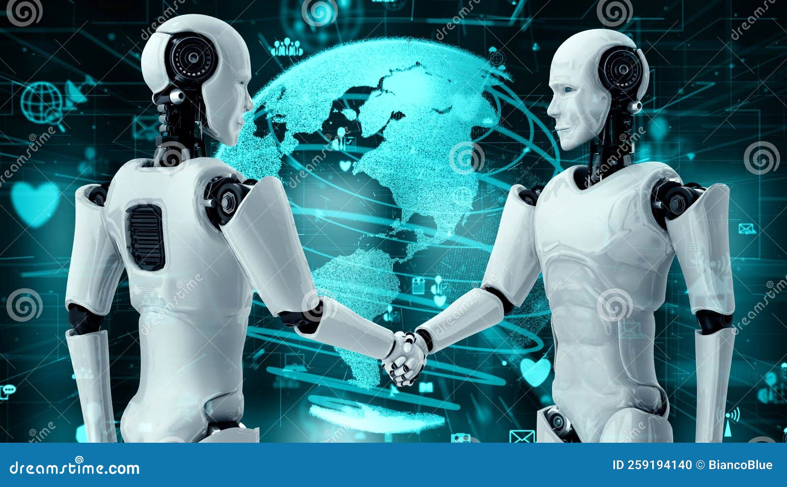 Internet Connection Controlled by AI Robot Huminoid and Machine ...