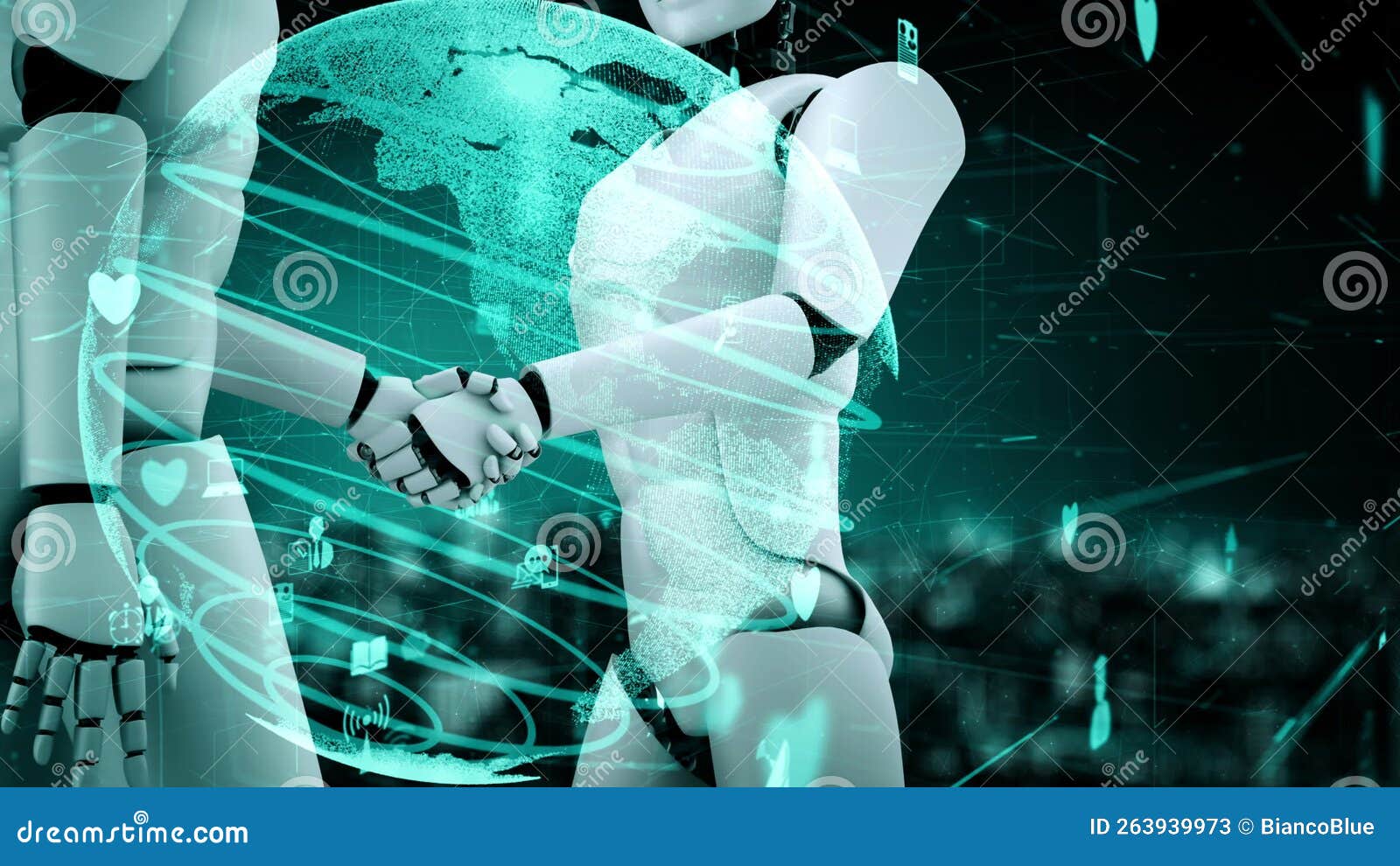 Internet Connection Controlled by AI Robot Huminoid and Machine ...