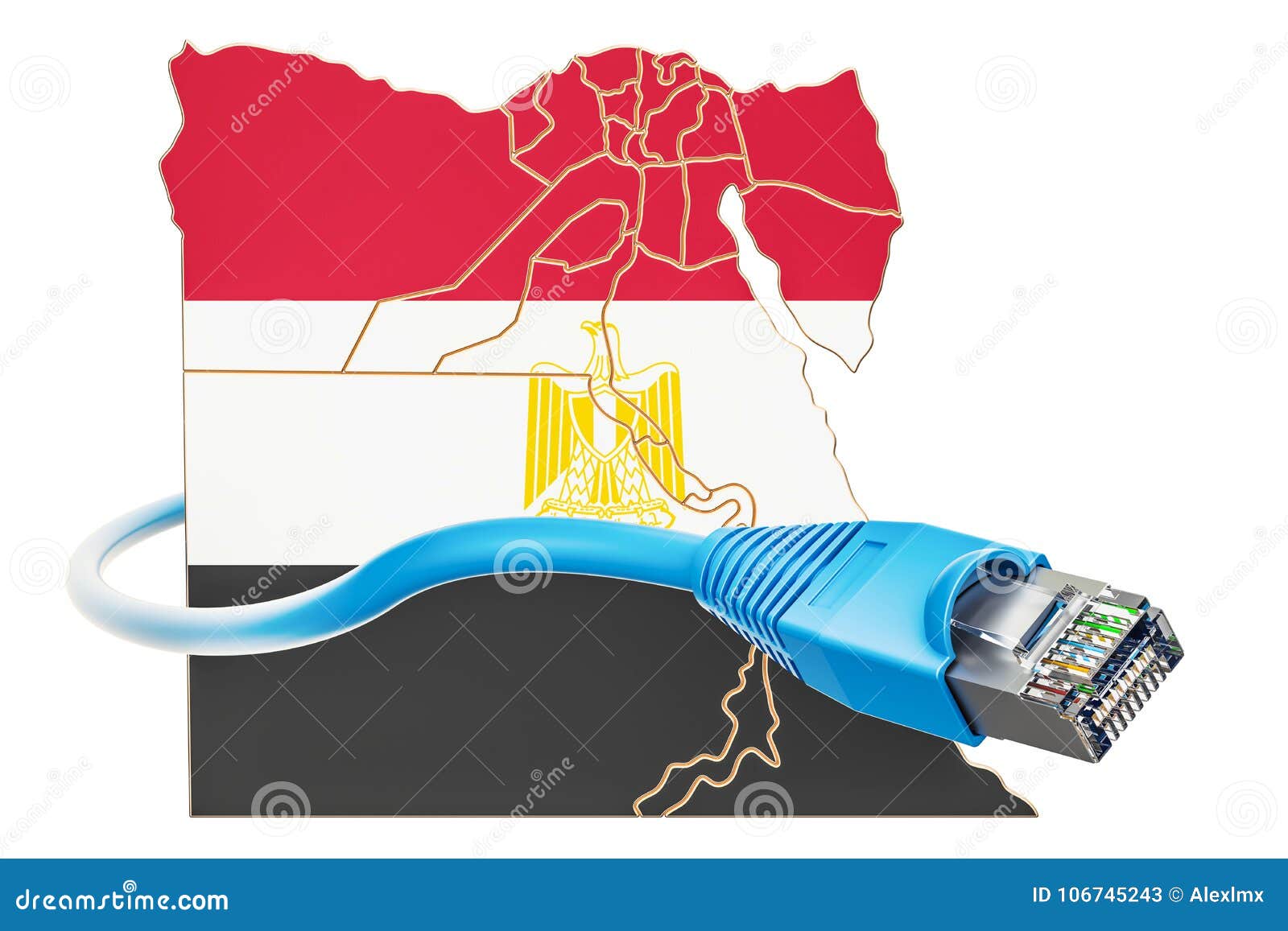 Internet Connection In Egypt Concept. 3D Rendering Stock Illustration ...