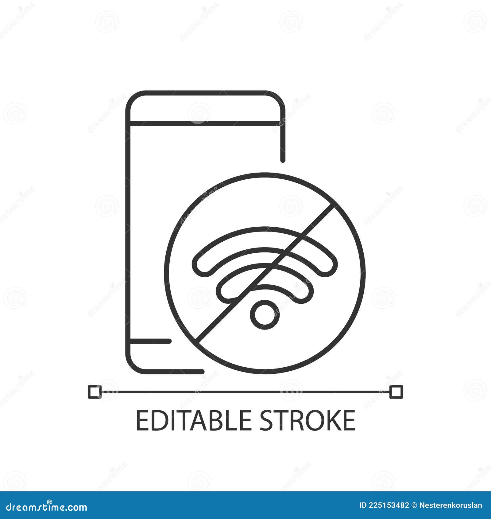 Internet Connection Issues Linear Icon Stock Vector - Illustration of ...