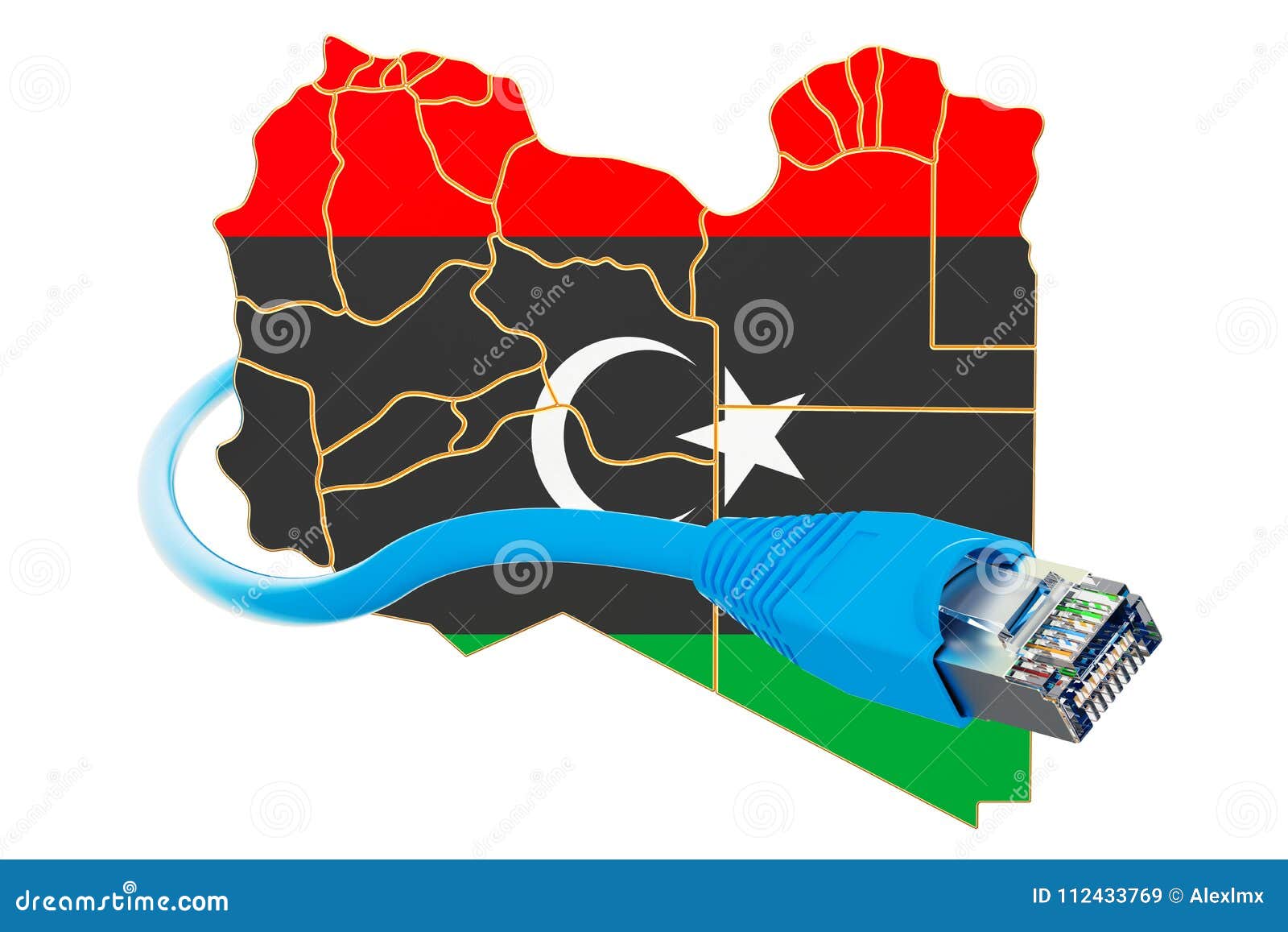 Internet Connection in Libya Concept. 3D Rendering Stock Illustration ...