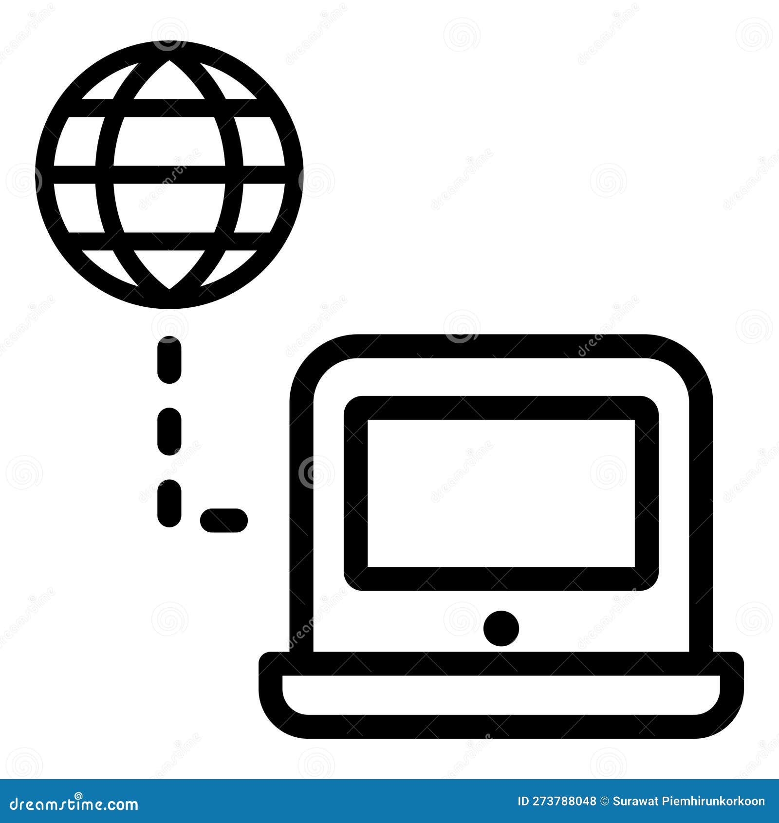 Internet Connection Line Icon Stock Vector - Illustration of design ...