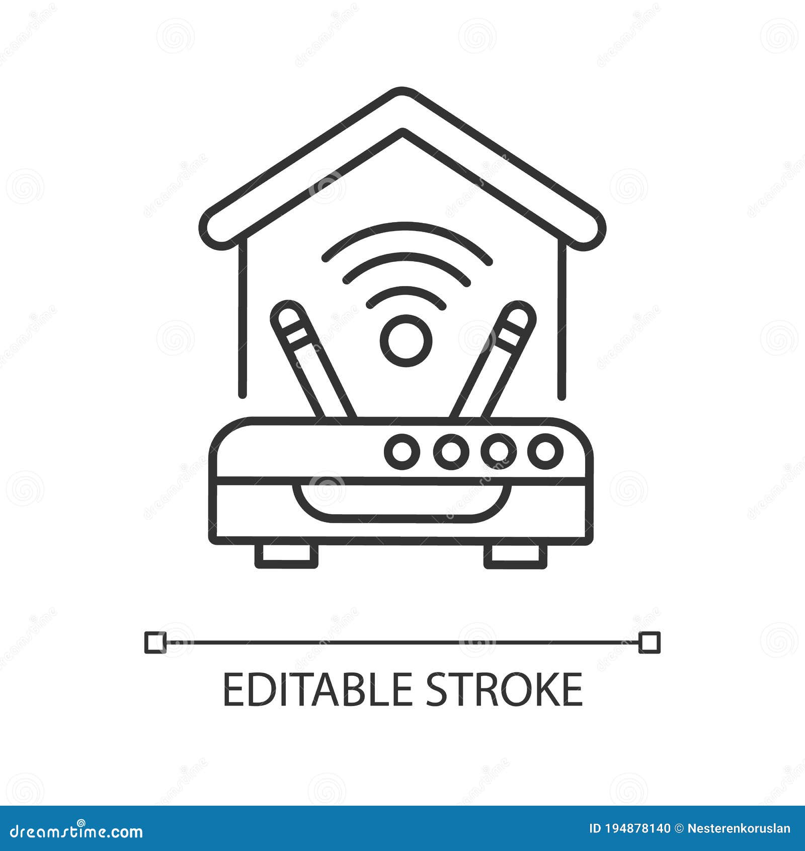 Internet Connection Linear Icon Stock Vector - Illustration of fixer ...