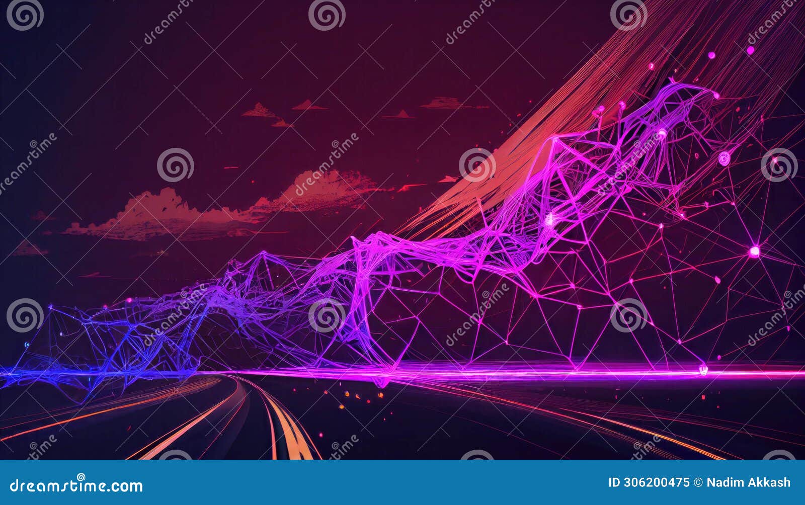 Internet Connection, with Neon Effect Generative Ai Stock Illustration ...