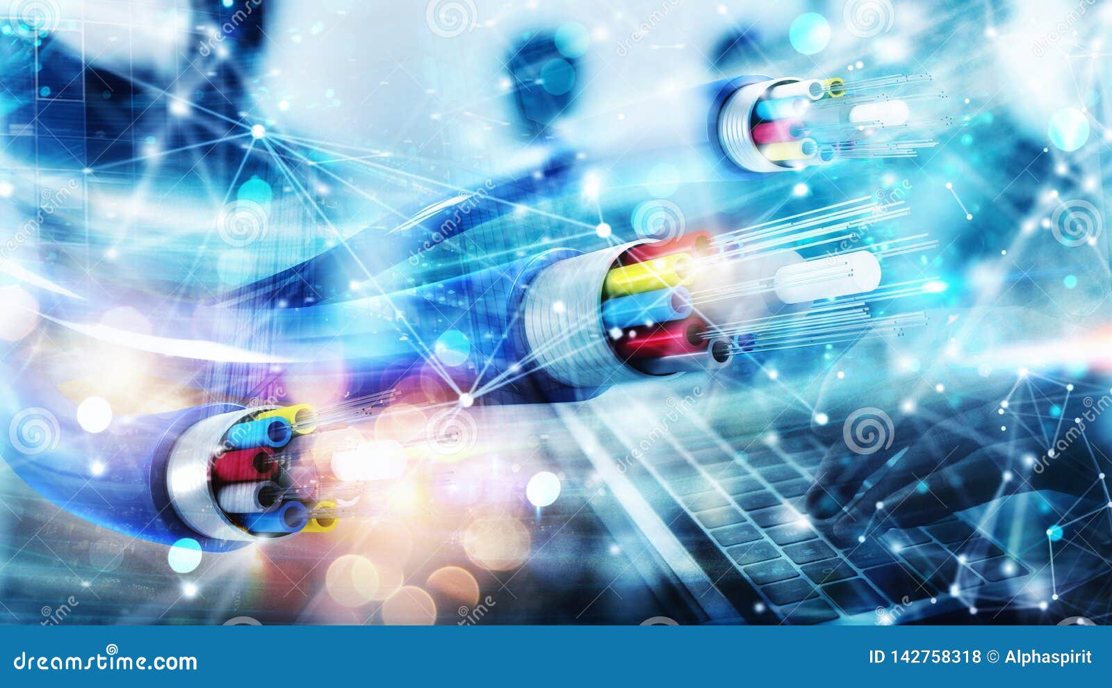 Connection With The Optical Fiber Stock Photography | CartoonDealer.com ...