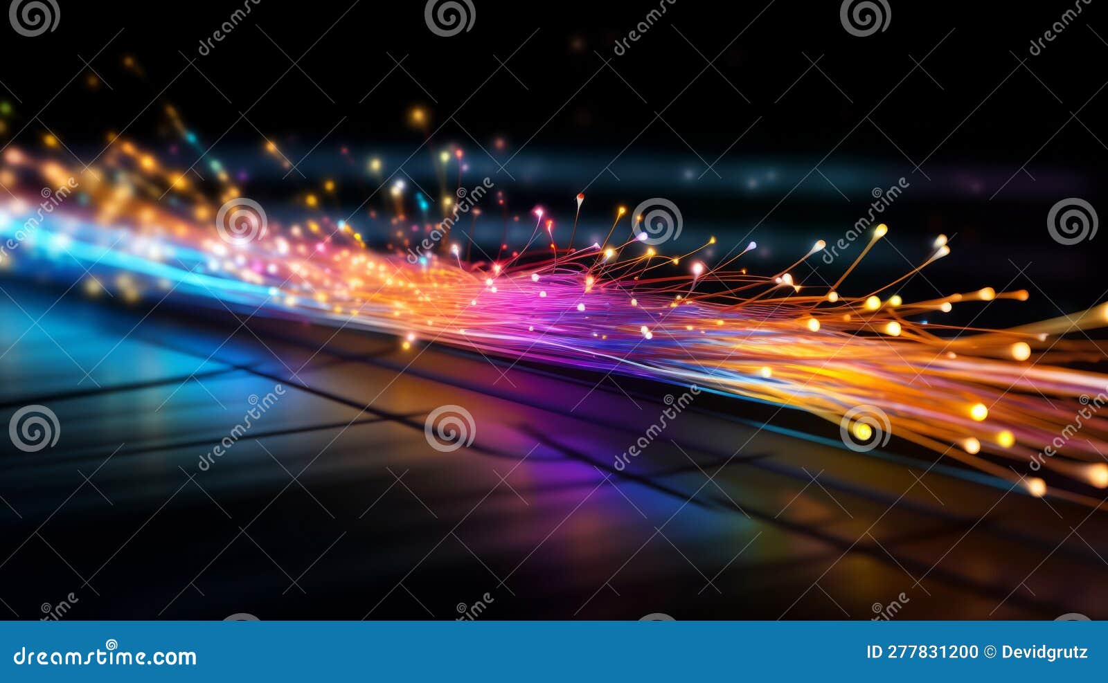 Internet Connection with Optical Fiber. Generative AI Stock ...