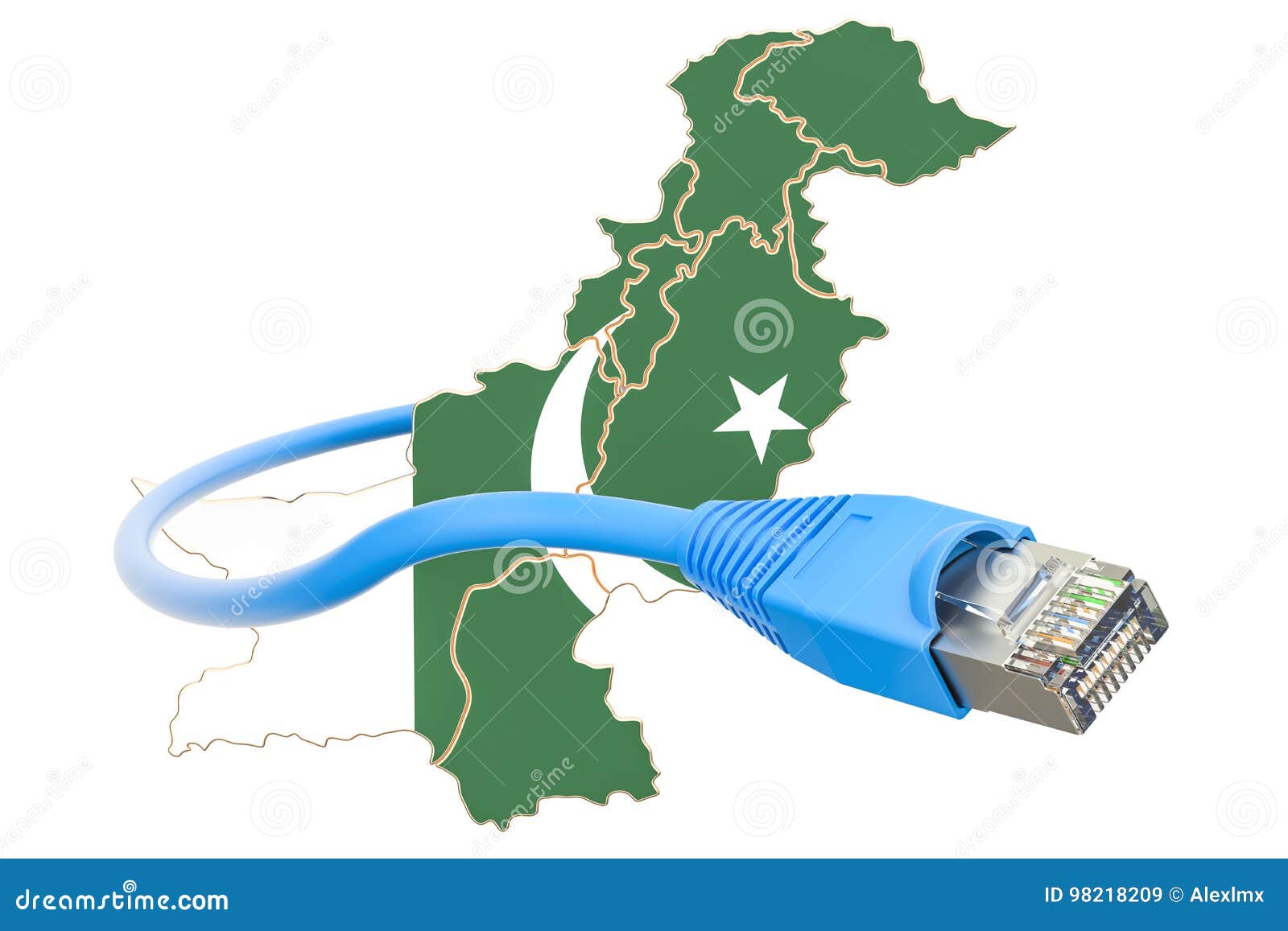 Internet Connection in Pakistan Concept. 3D Rendering Stock ...
