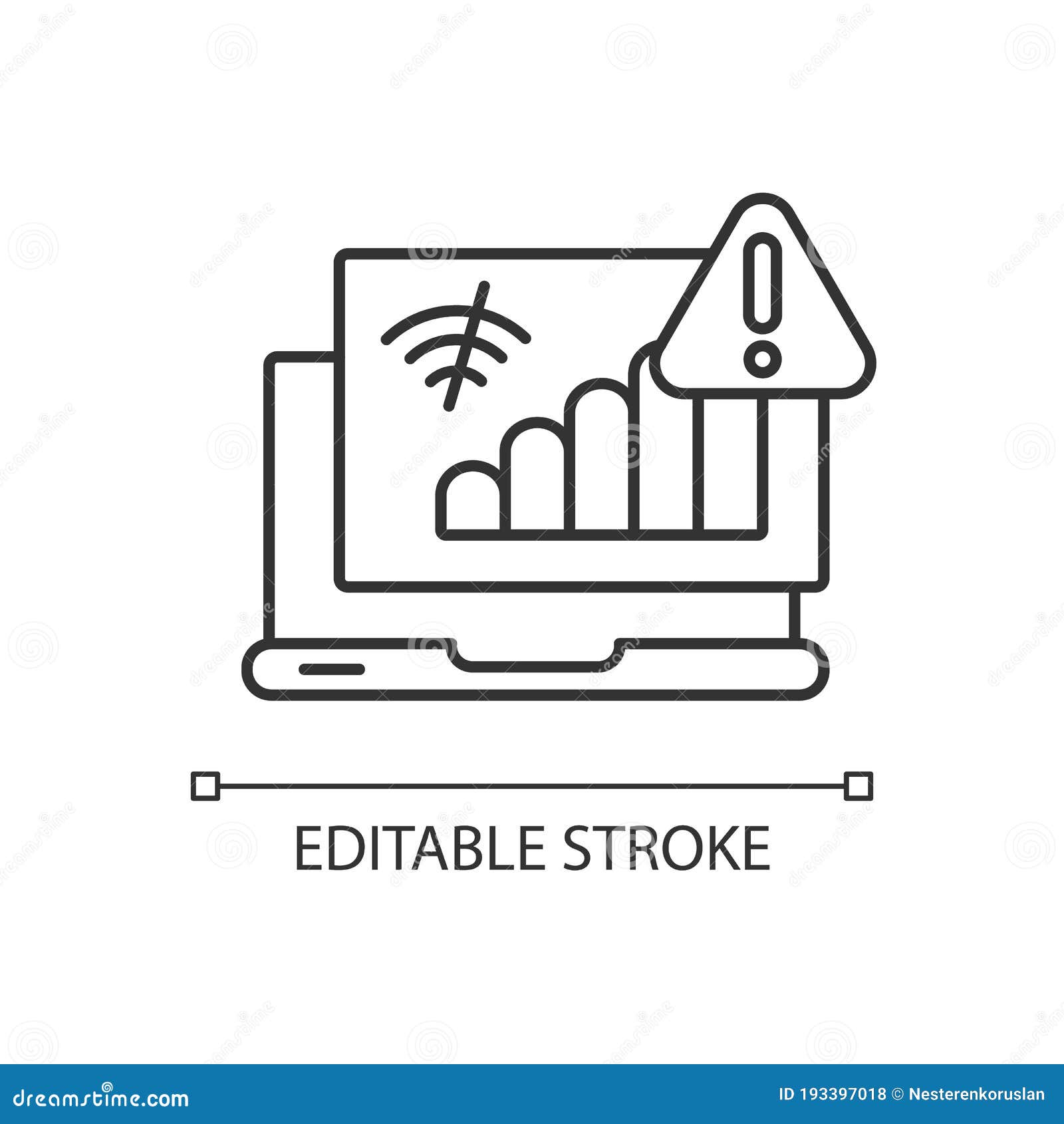 Internet Connection Problem Linear Icon Stock Vector - Illustration of ...