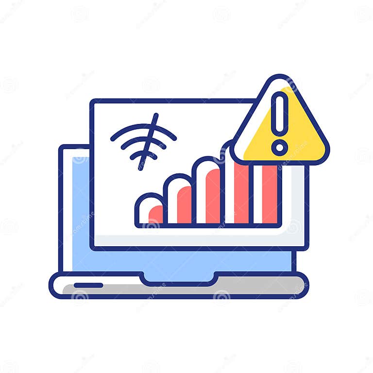 Internet Connection Problem RGB Color Icon Stock Vector - Illustration ...