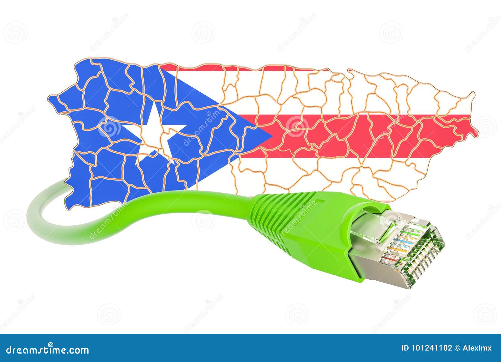 Internet Connection in Puerto Rico Concept. 3D Rendering Stock ...