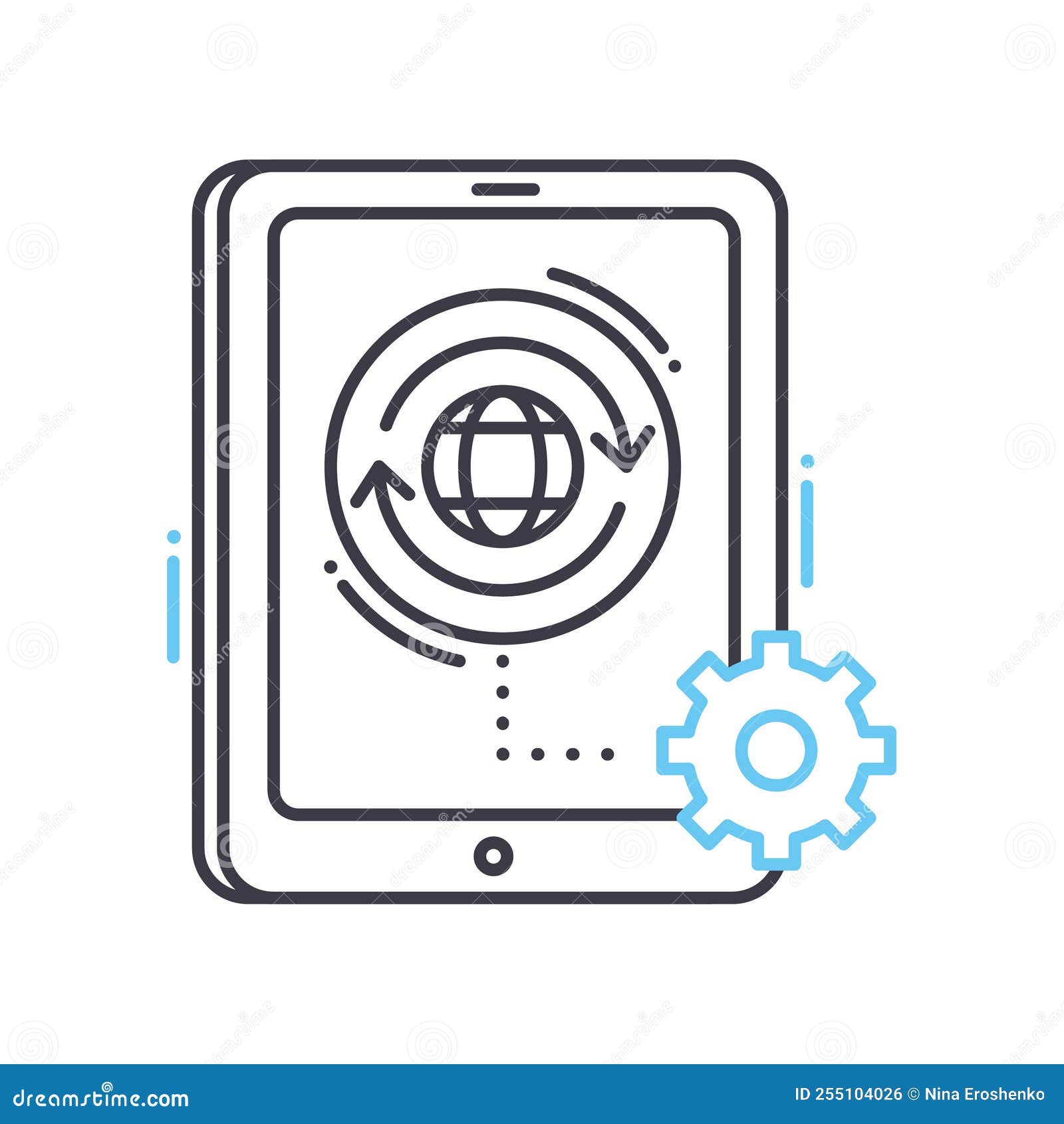 Internet Connection Setup Line Icon, Outline Symbol, Vector ...
