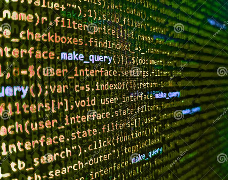 Internet Connection Stream Flow Concept. RNN Neural Network Source Code. Letters, Chars, and ...