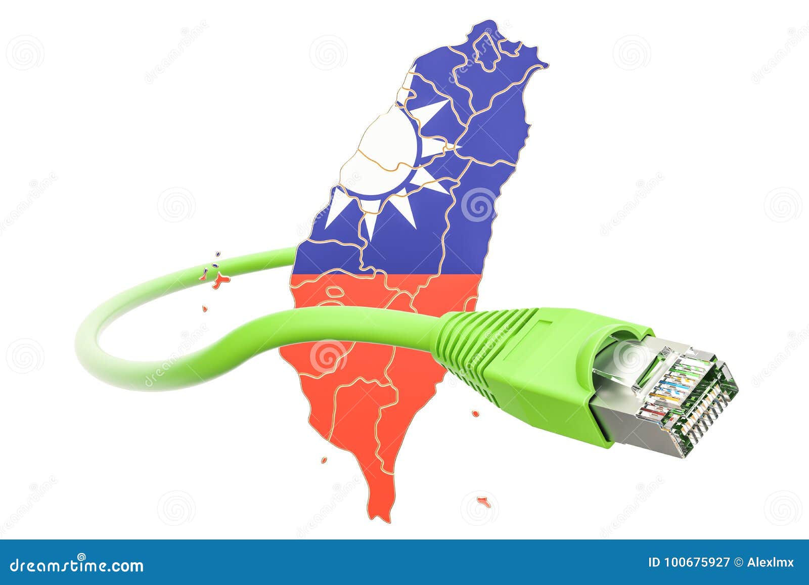 Internet Connection in Taiwan Concept. 3D Rendering Stock Illustration ...