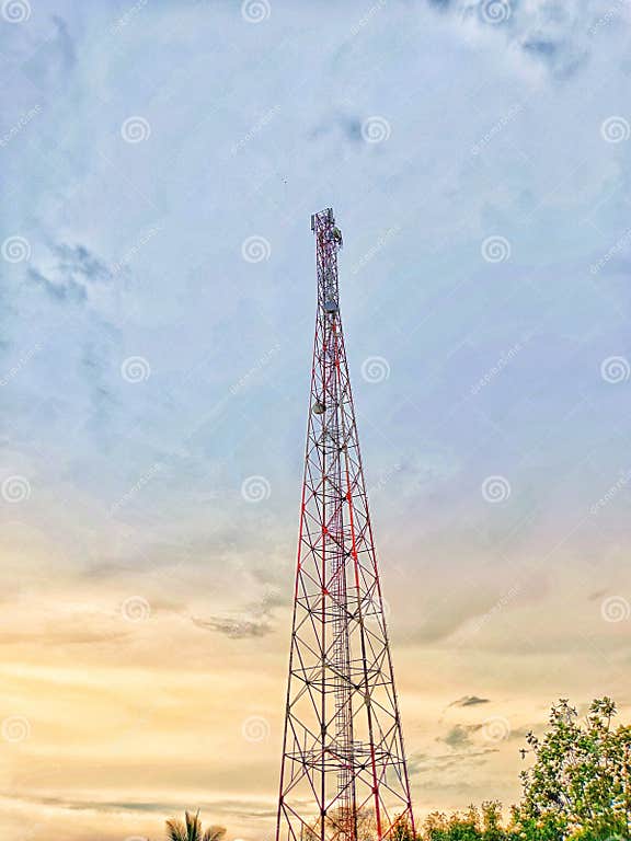 Internet Connection Tower in My Village Stock Photo - Image of ...
