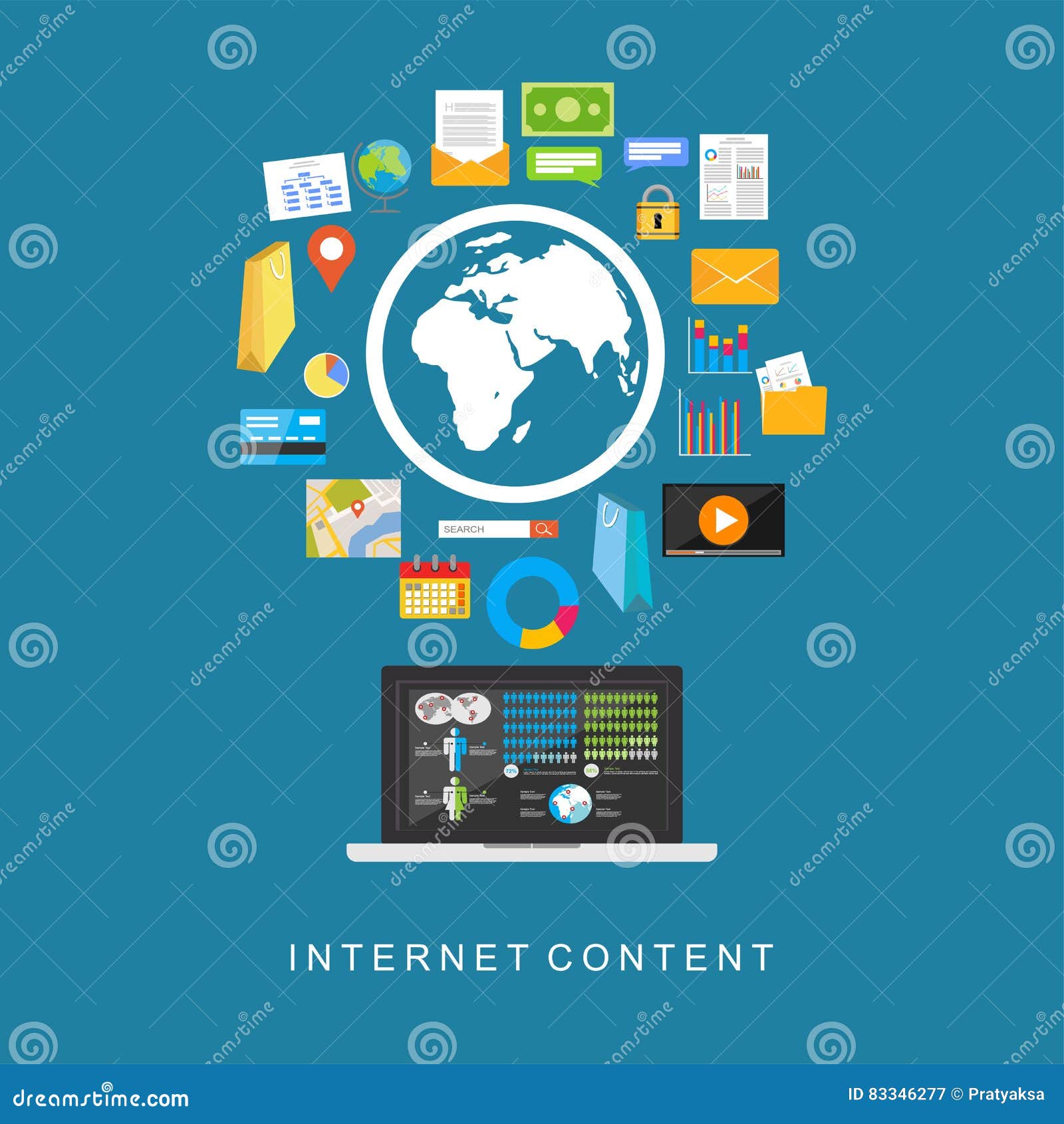 Internet Content. Digital Services Stock Vector - Illustration of ...