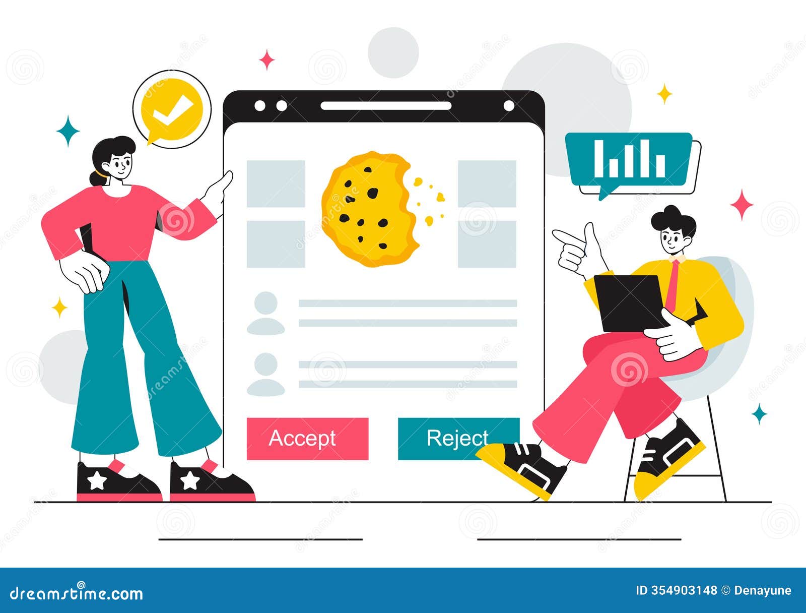 Internet Cookies Technology Vector Illustration Featuring Tracking ...