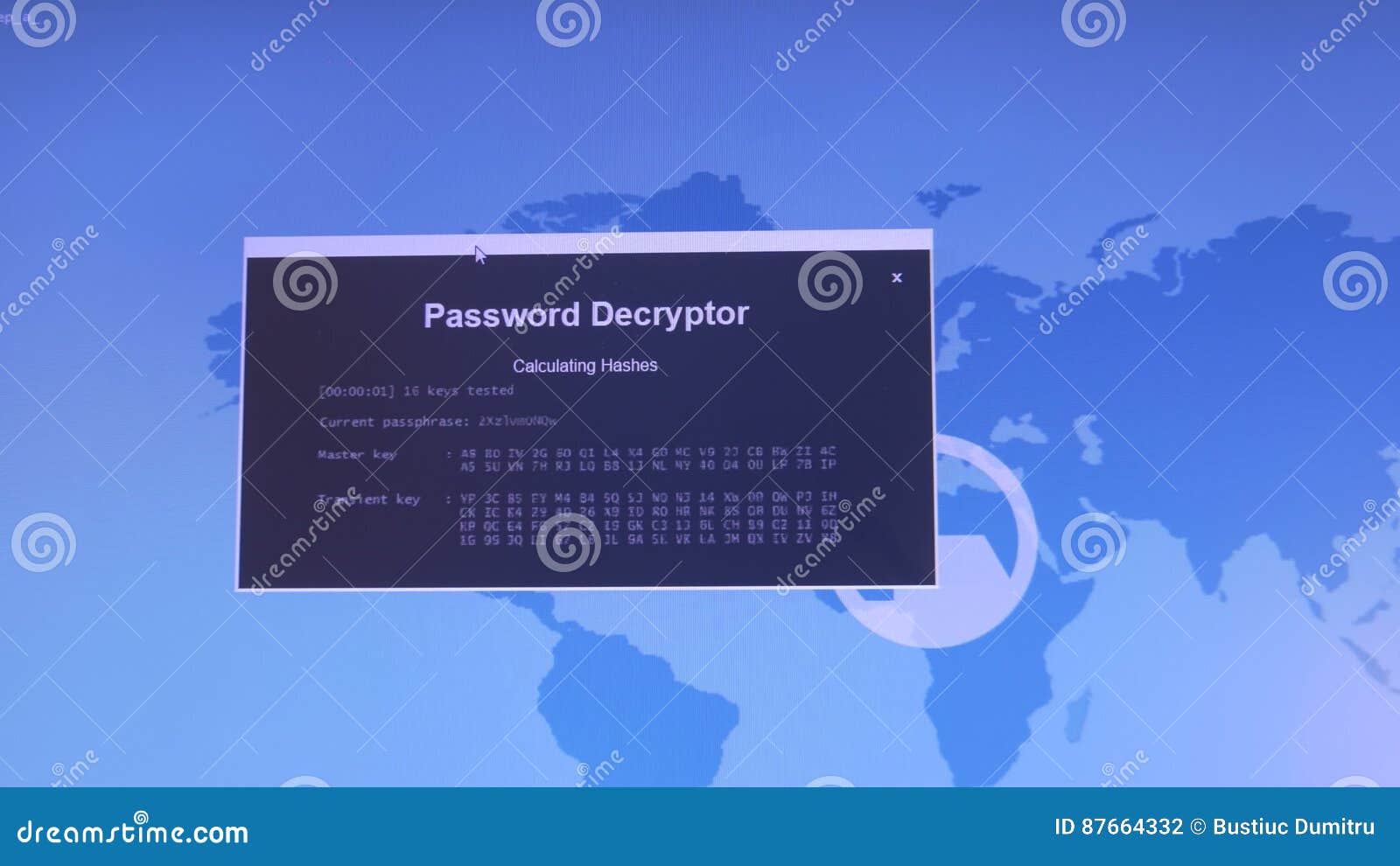Internet Crime Concept. Password Decryptor. Calculating Hashes. Stock ...