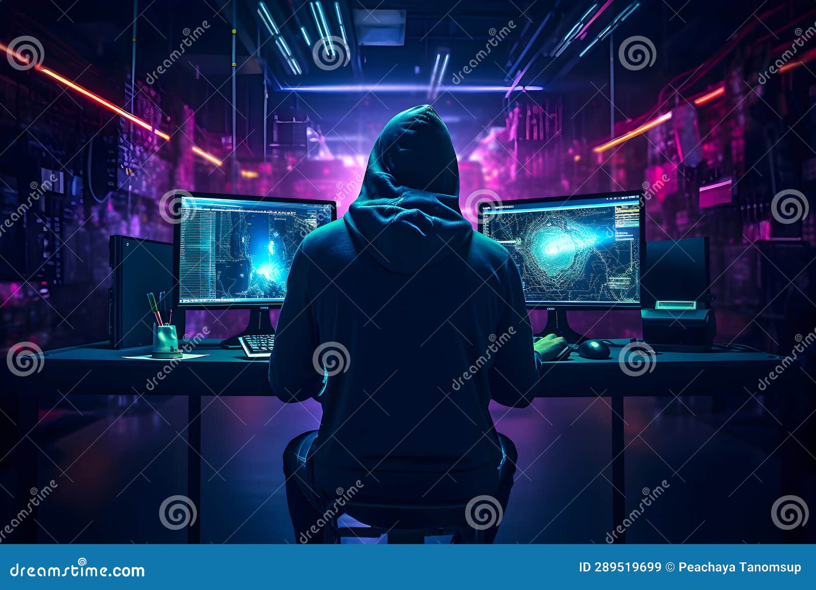 Internet Crime, Hacking, and Malware Concept. Generative Ai Stock Illustration - Illustration of ...