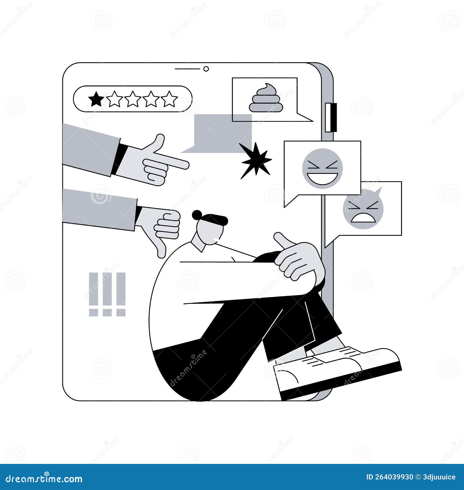 Internet Criticism Abstract Concept Vector Illustration. Stock Vector ...