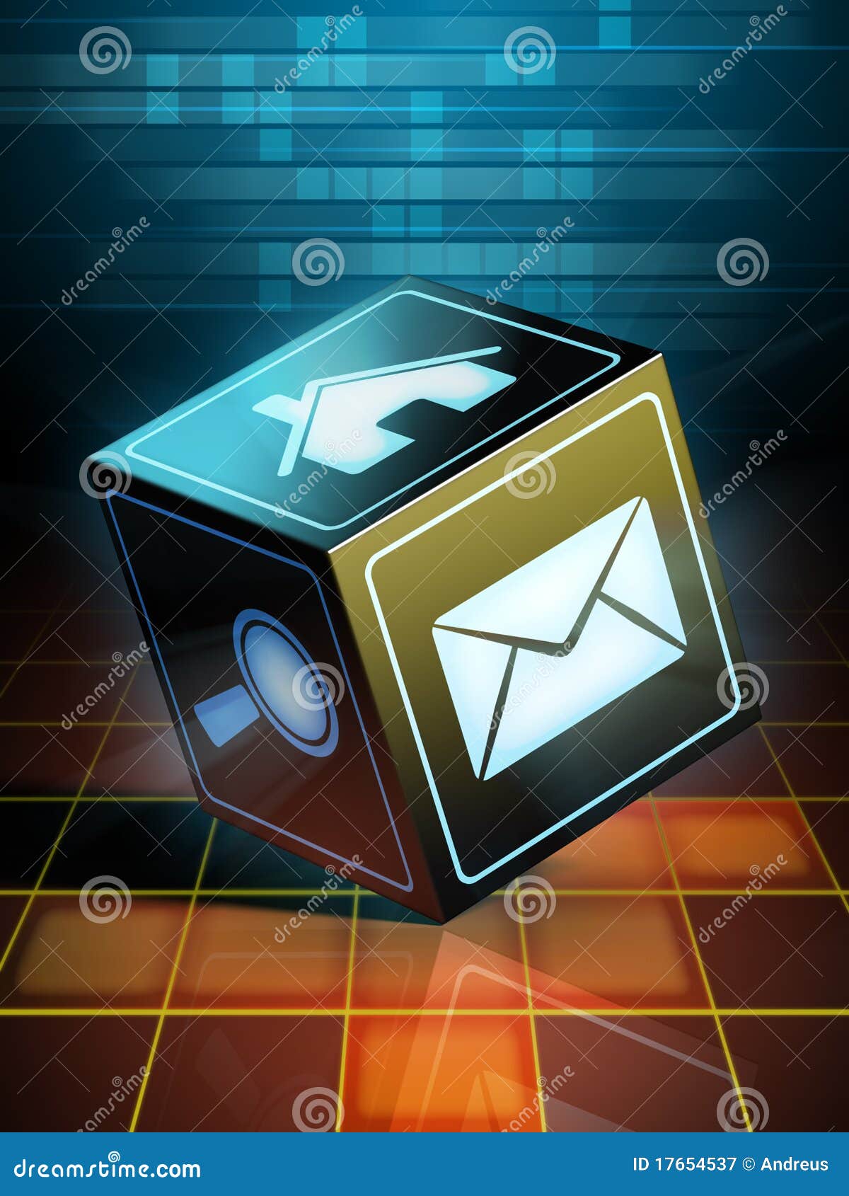 Internet cube stock illustration. Illustration of color - 17654537