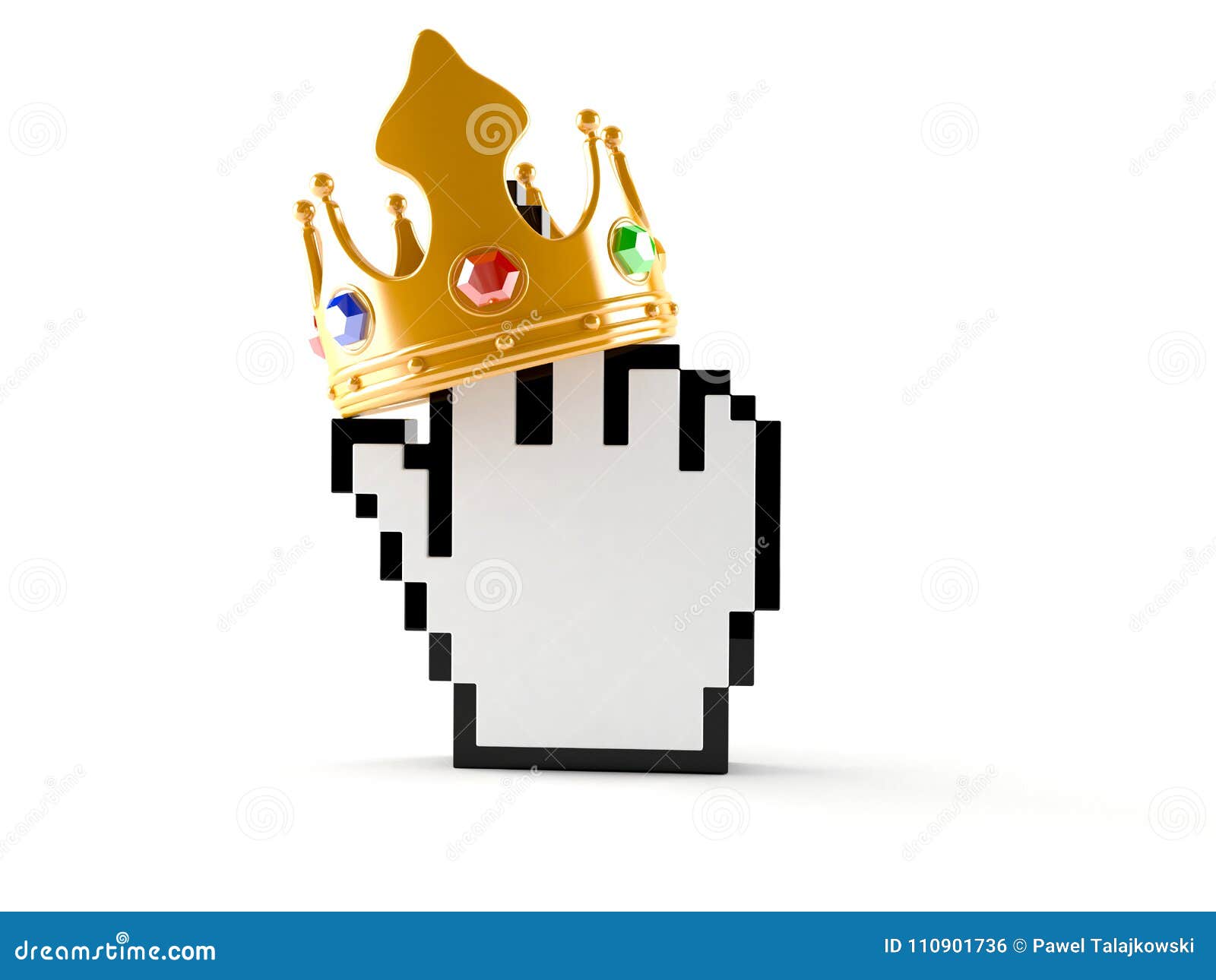 Internet cursor with crown stock illustration. Illustration of sign ...
