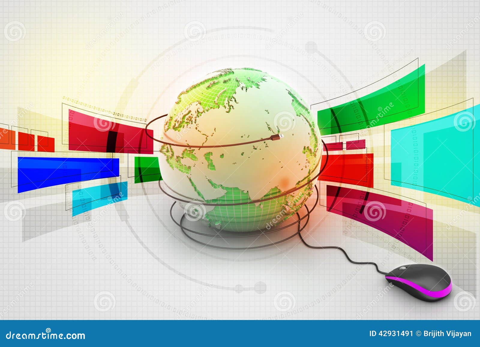 Internet 3d concept stock illustration. Illustration of connected ...