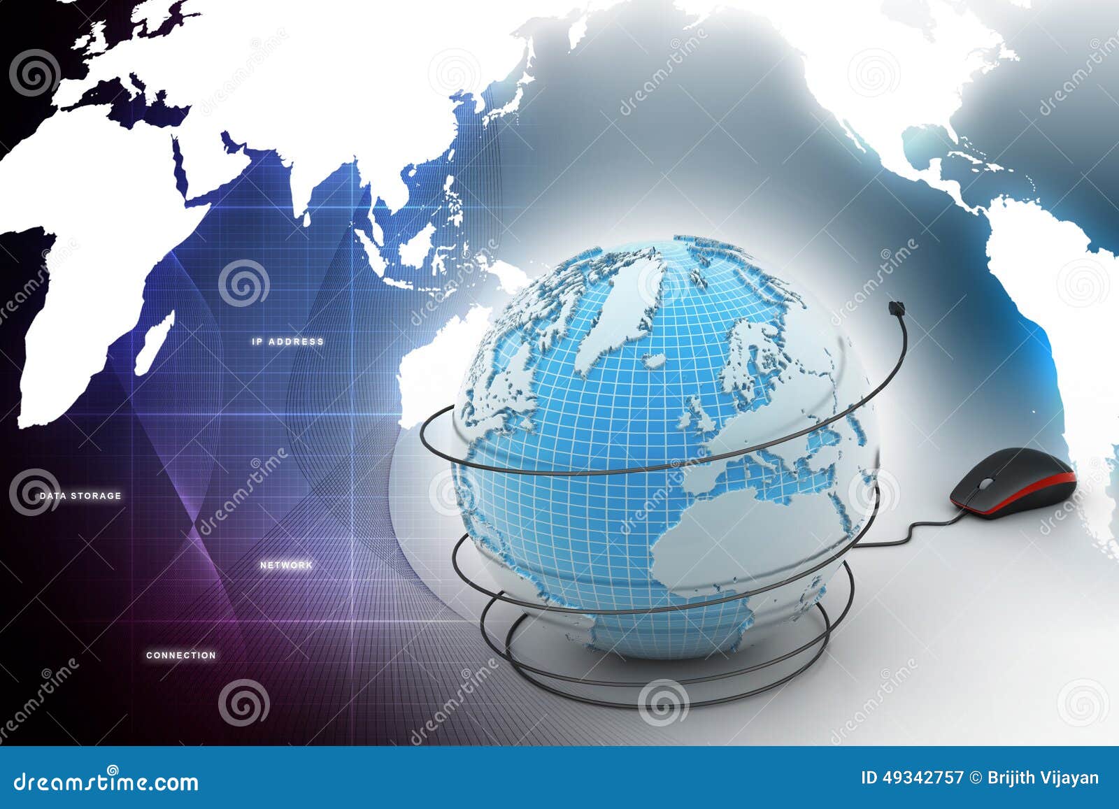 Internet 3d concept stock illustration. Illustration of connected ...