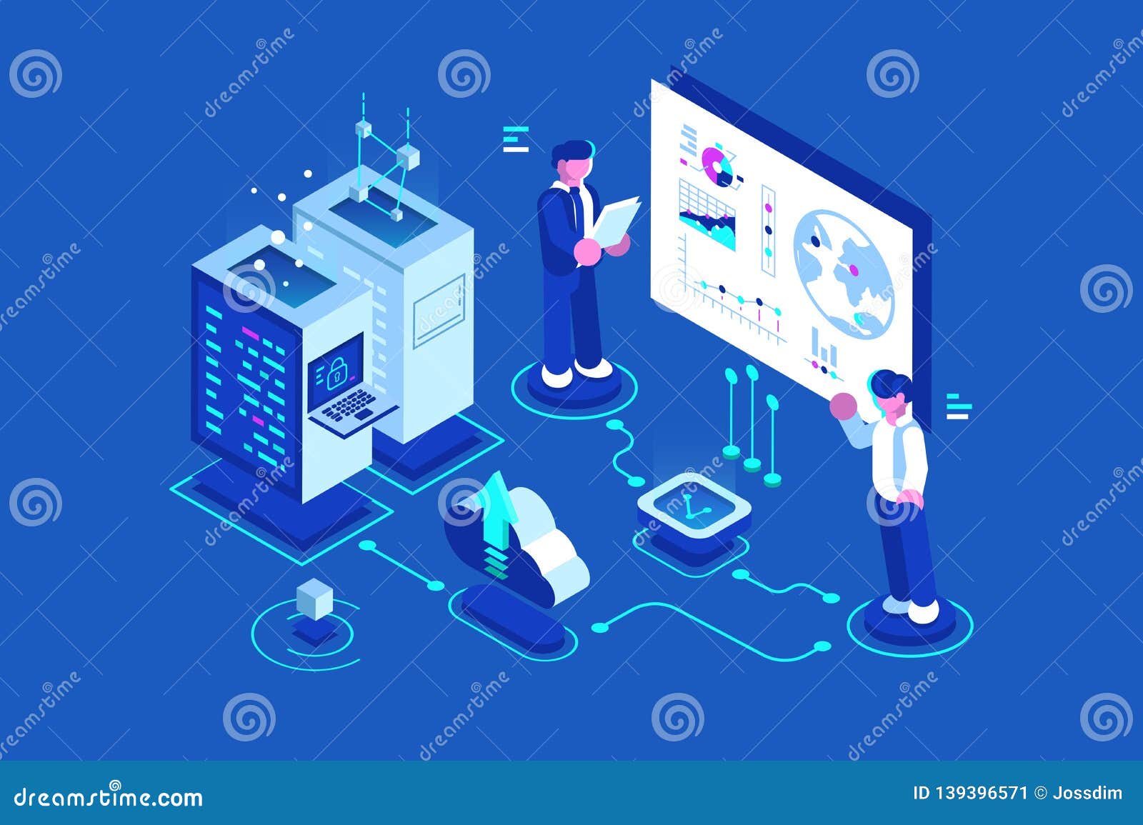 Internet data center stock vector. Illustration of administration ...