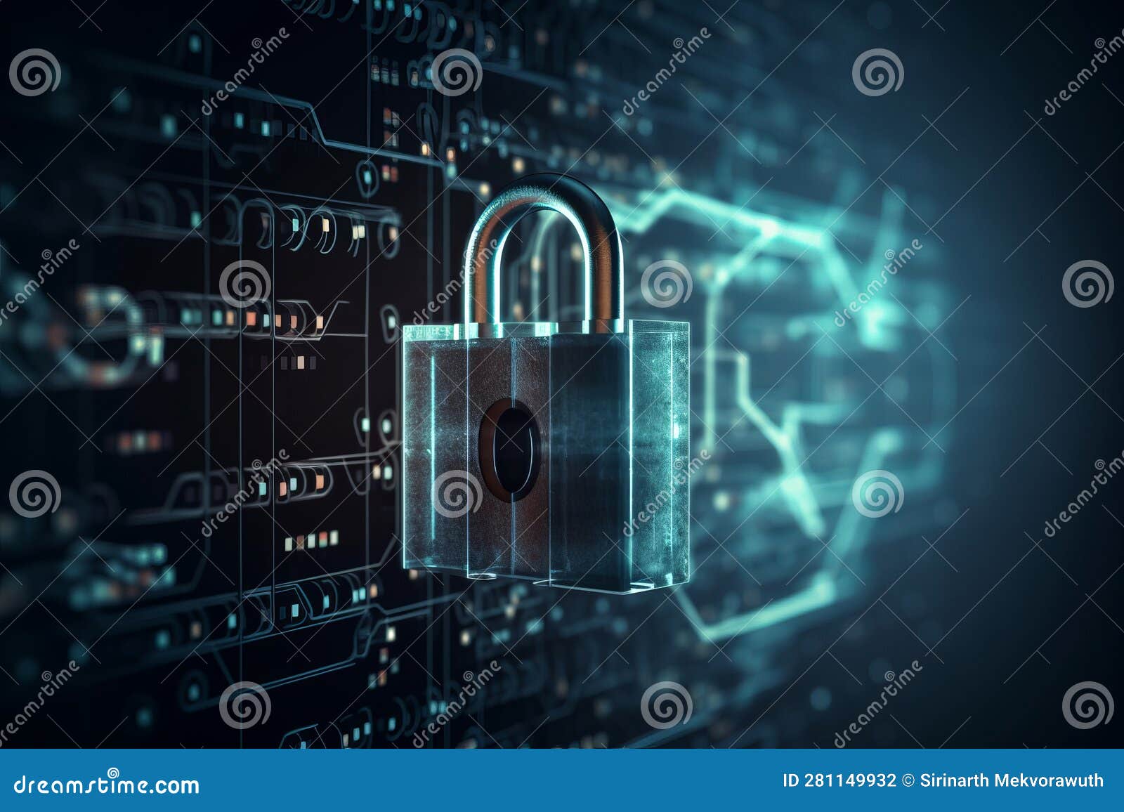 The Internet Data Privacy Information Security Concep Generative Ai Stock Illustration