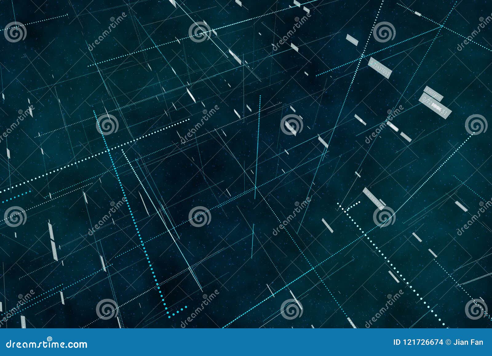 Internet and Data Science Fiction Background Stock Illustration ...