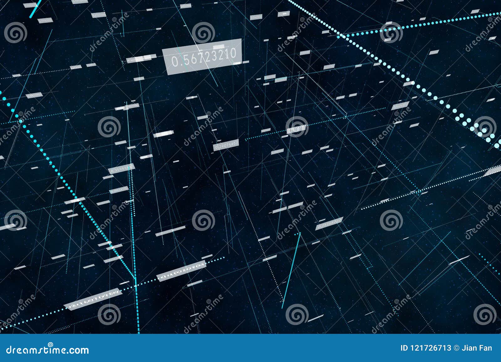 Internet and Data Science Fiction Background Stock Illustration ...