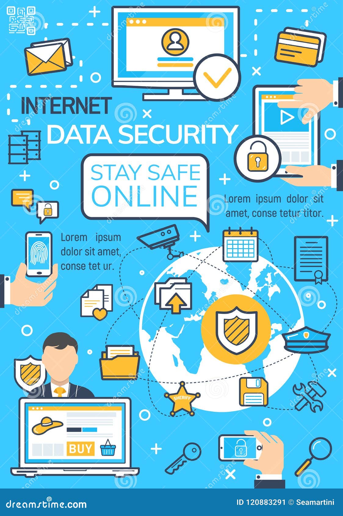 Vector Poster of Internet Data Security Technology Stock Vector ...