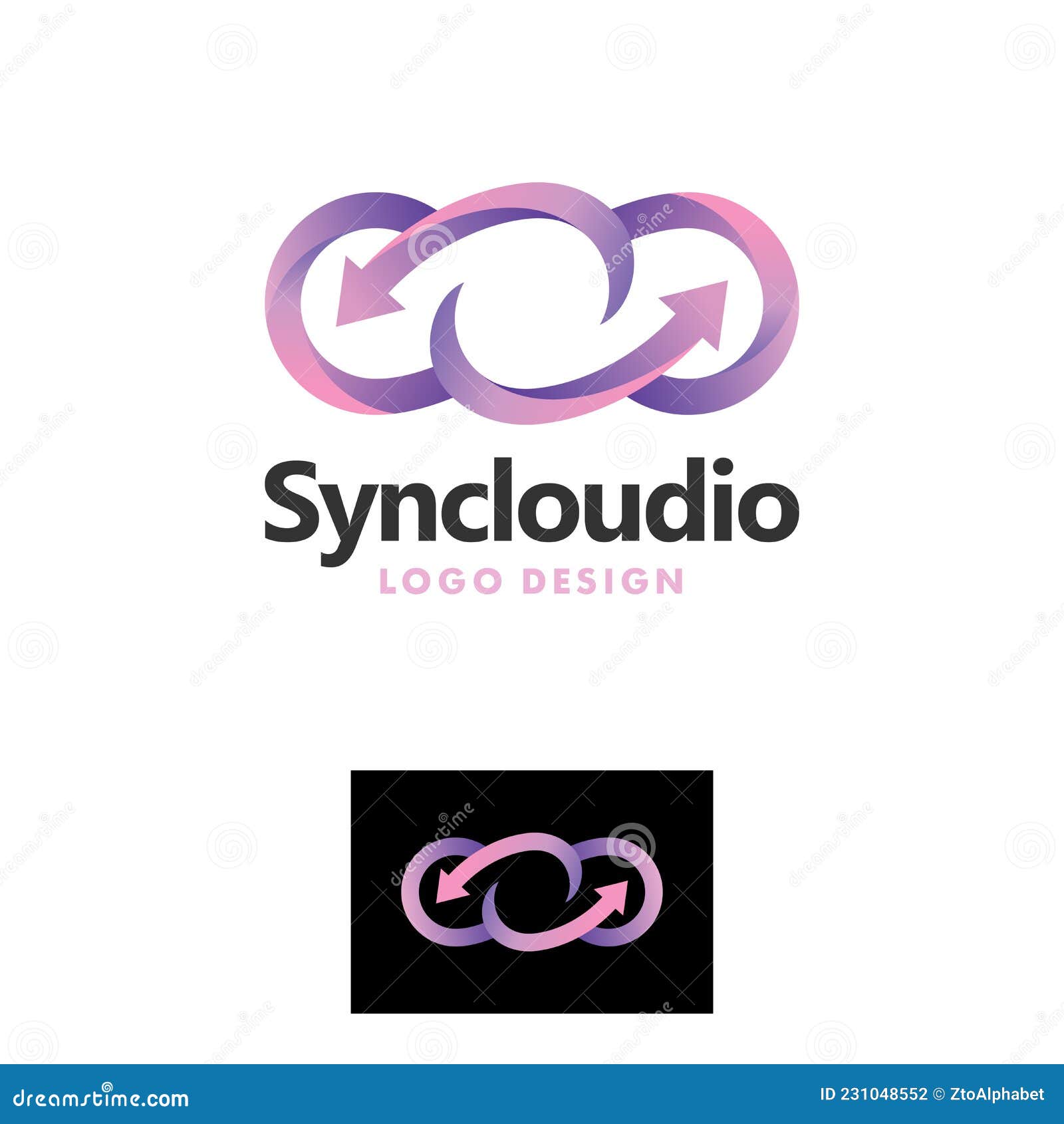Sync Logo Cloud Sky Clipart Stock Vector - Illustration of line ...