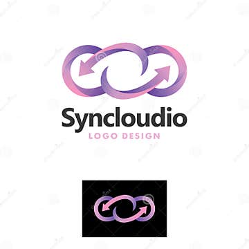 Sync Logo Cloud Sky Clipart Stock Vector - Illustration of line ...