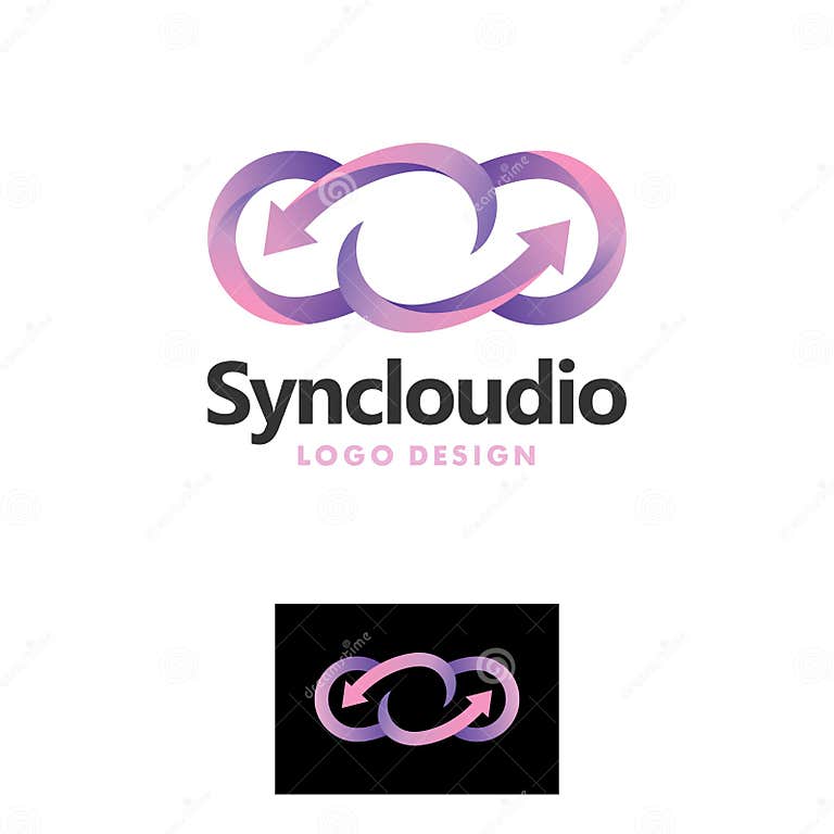 Sync Logo Cloud Sky Clipart Stock Vector - Illustration of line ...