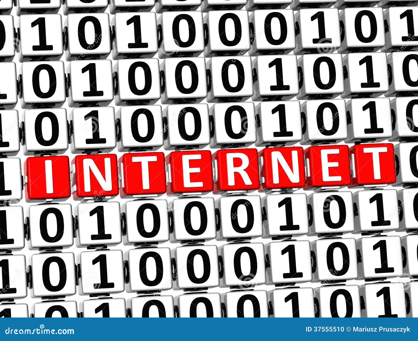 Internet De La Palabra 3D Dentro De Cero Uno Bloquea Stock de ...