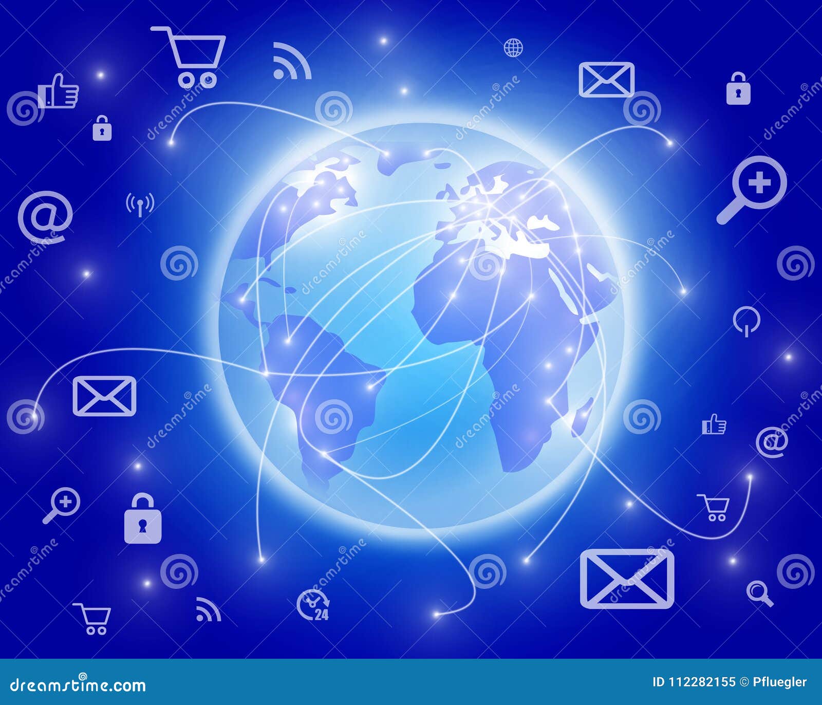 Internet Del Establecimiento De Una Red Del Globo Del Mundo Stock de ...