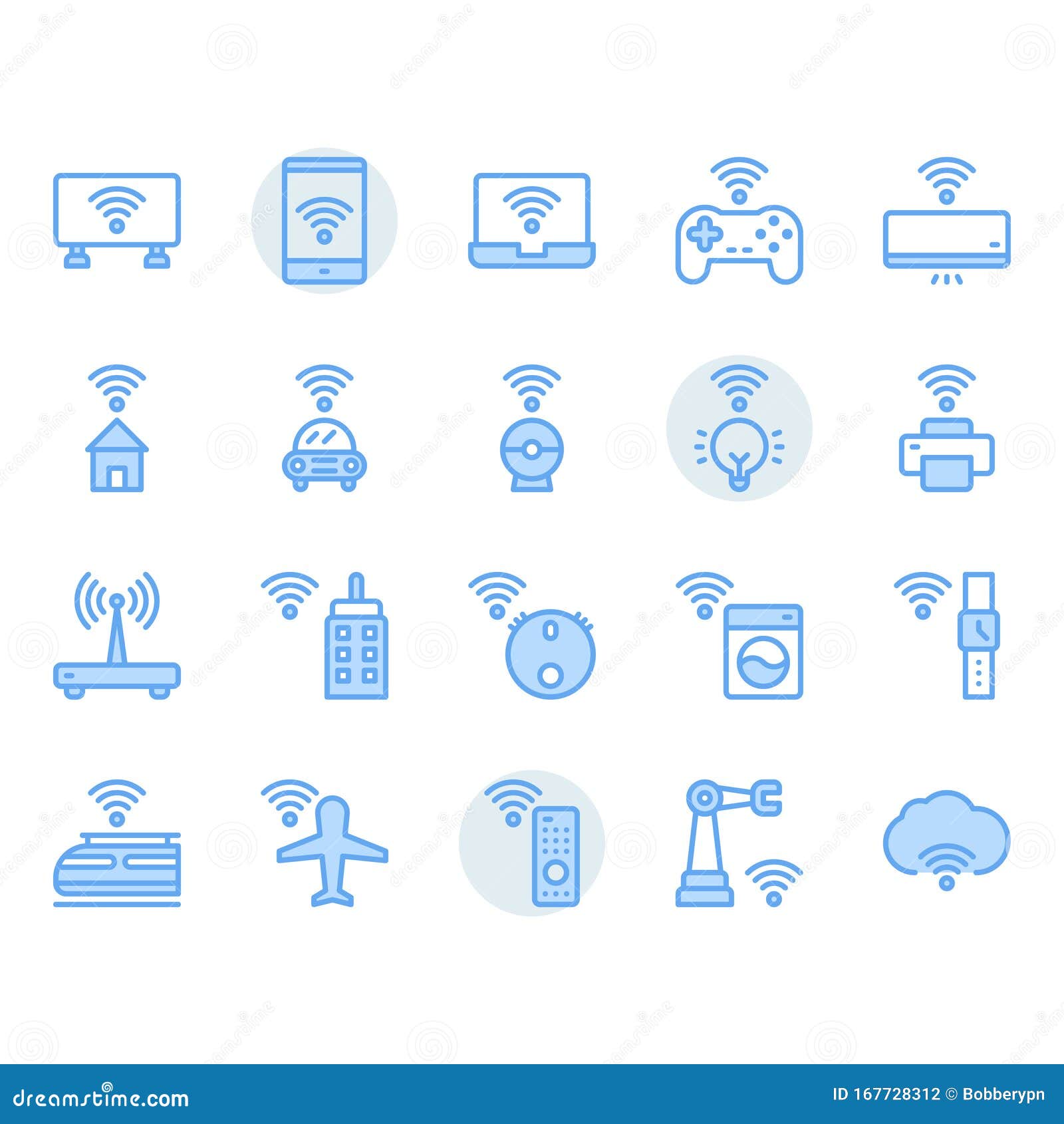 Internet Dell'icona E Del Set Di Simboli Correlati Illustrazione ...