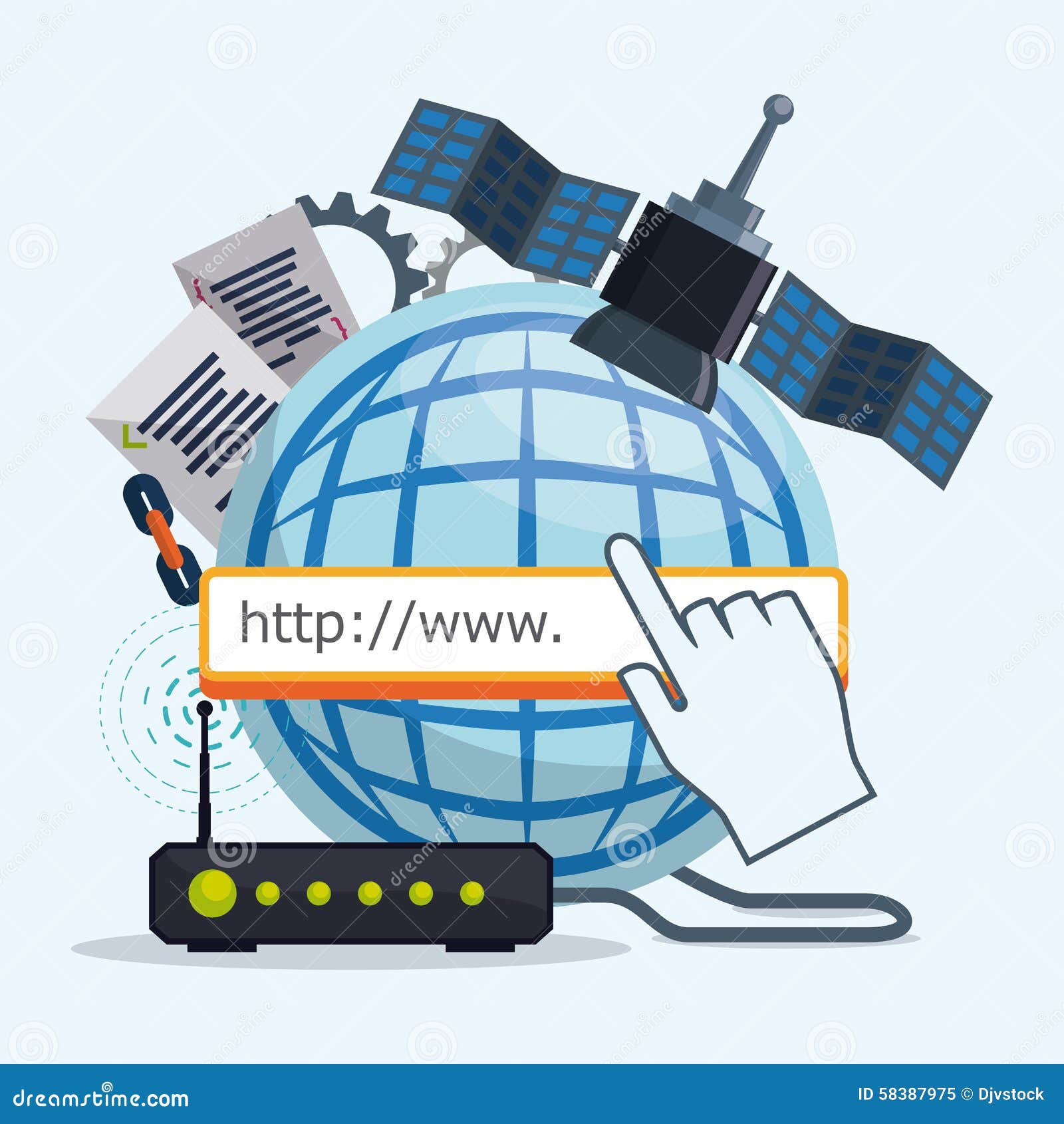 Internet design. stock vector. Illustration of hand, connect - 58387975