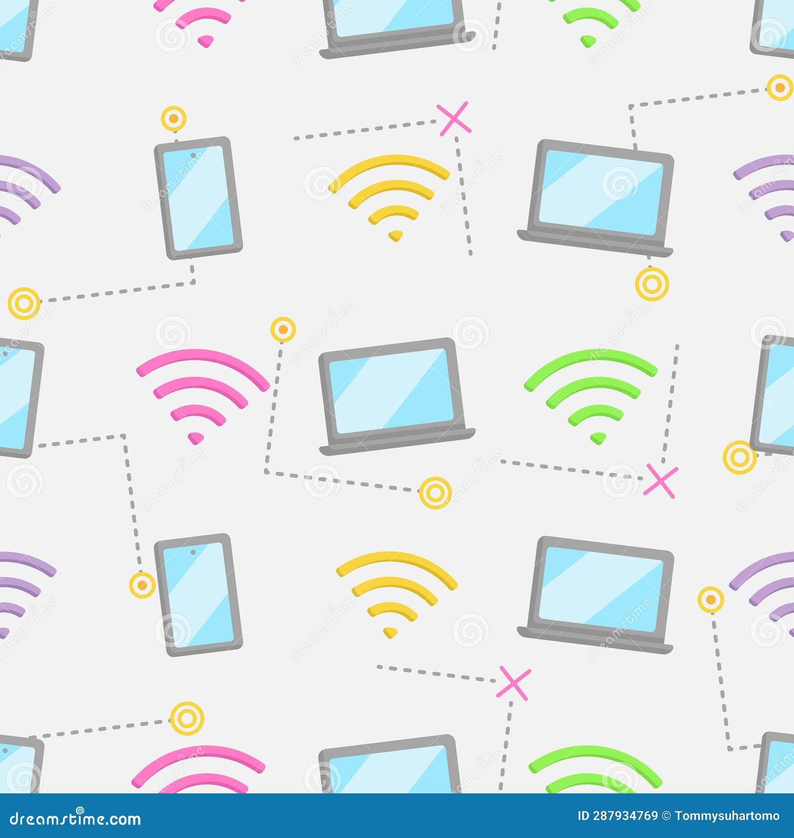 Internet and Devices Seamless Pattern Stock Vector - Illustration of ...