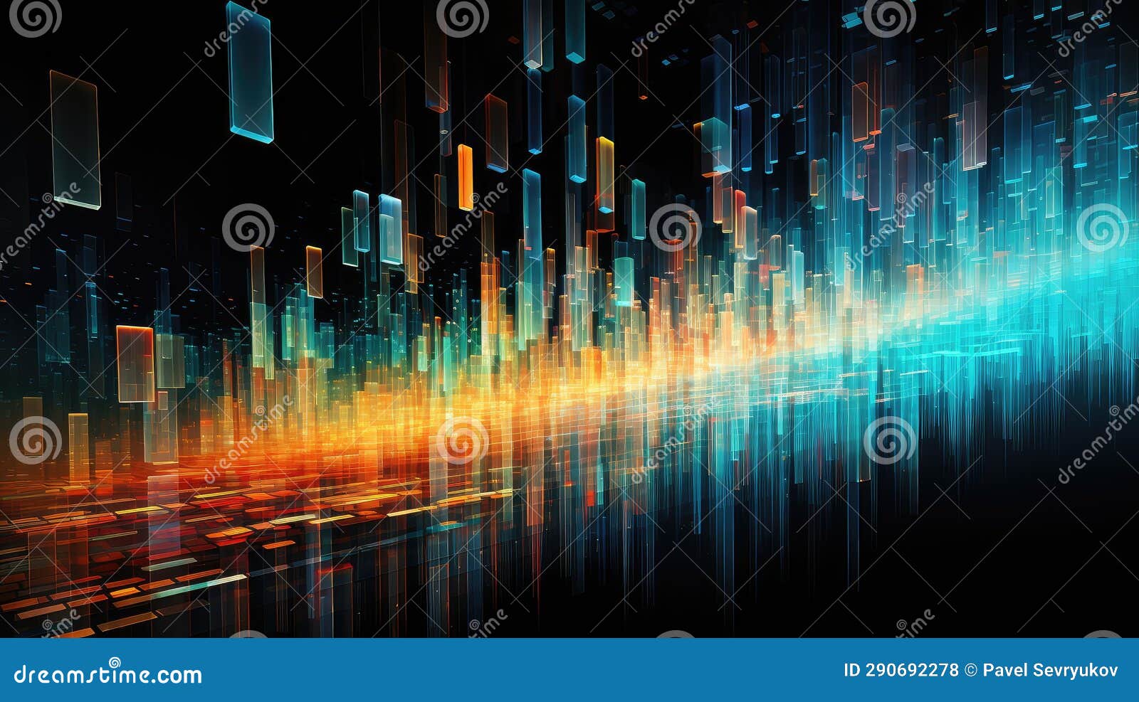 Internet Digital Data Cascade Stock Illustration - Illustration of ...