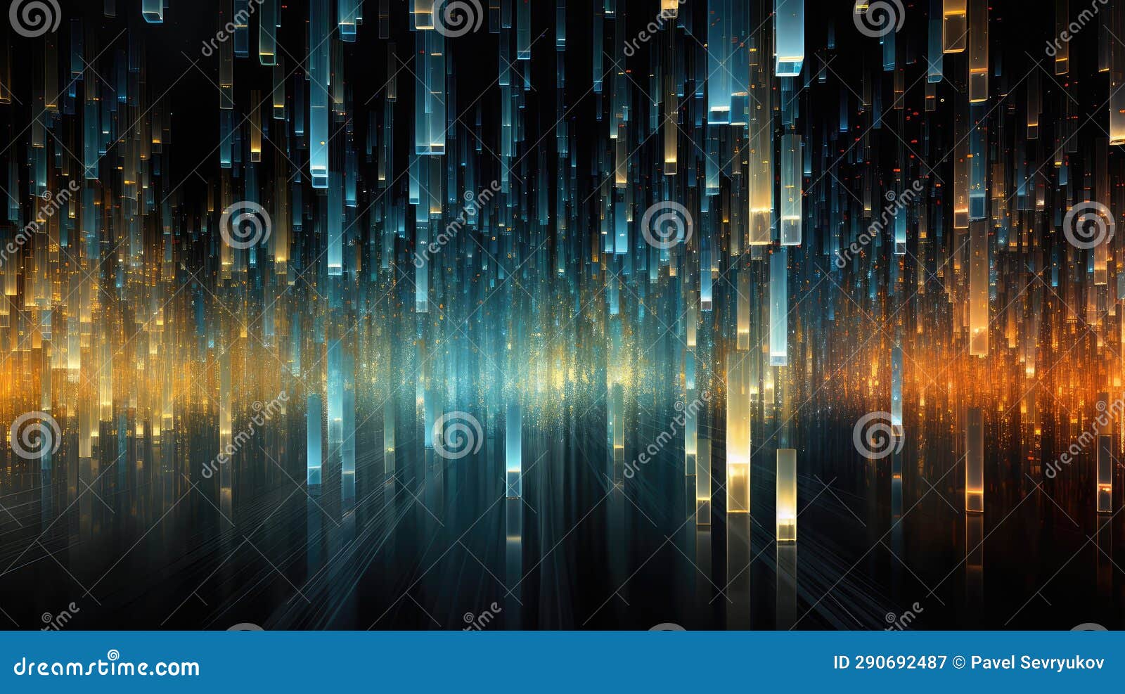 Internet Digital Data Cascade Stock Illustration - Illustration of ...