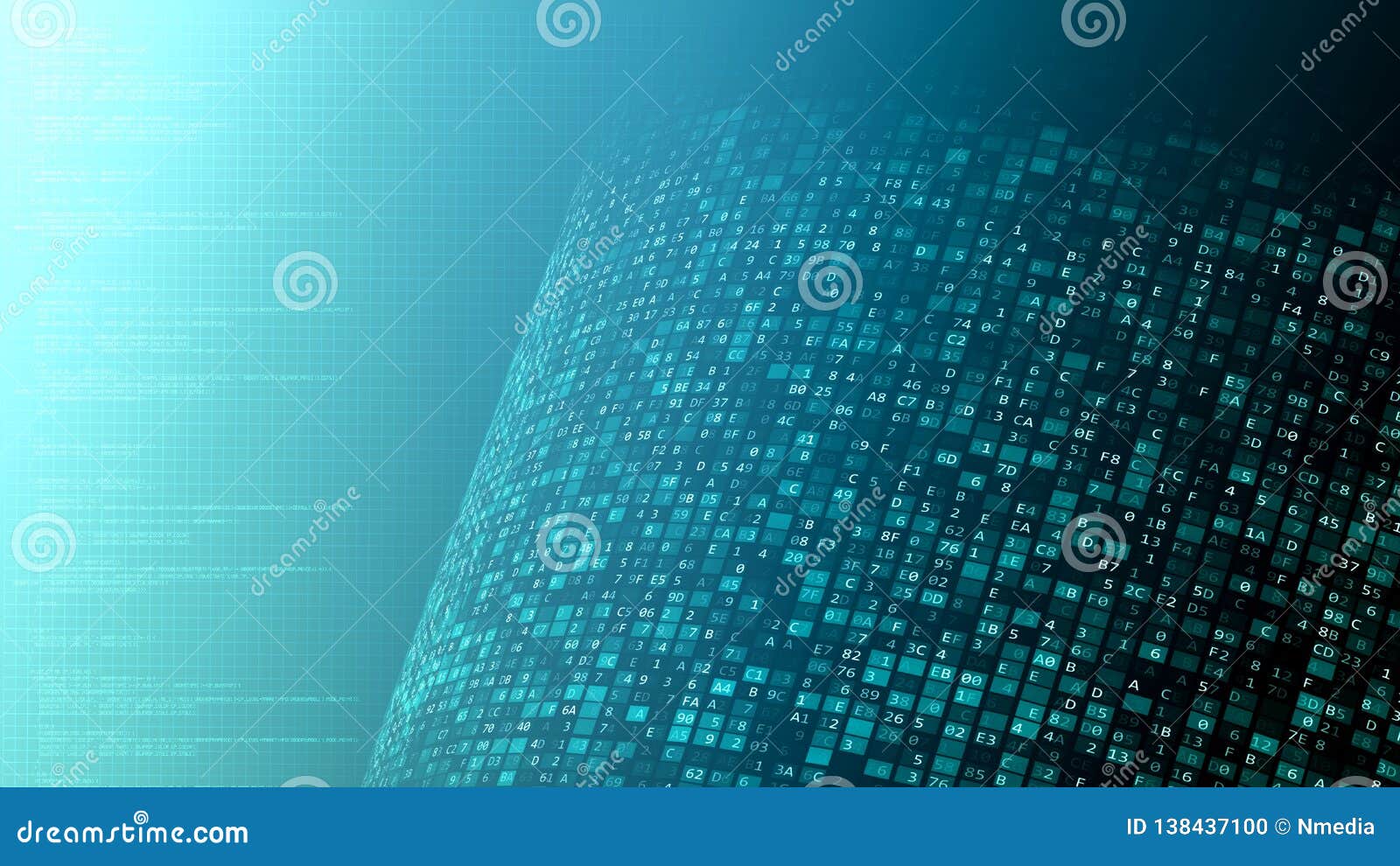 Internet Digital Data Flow and Processing Concept Stock Illustration ...