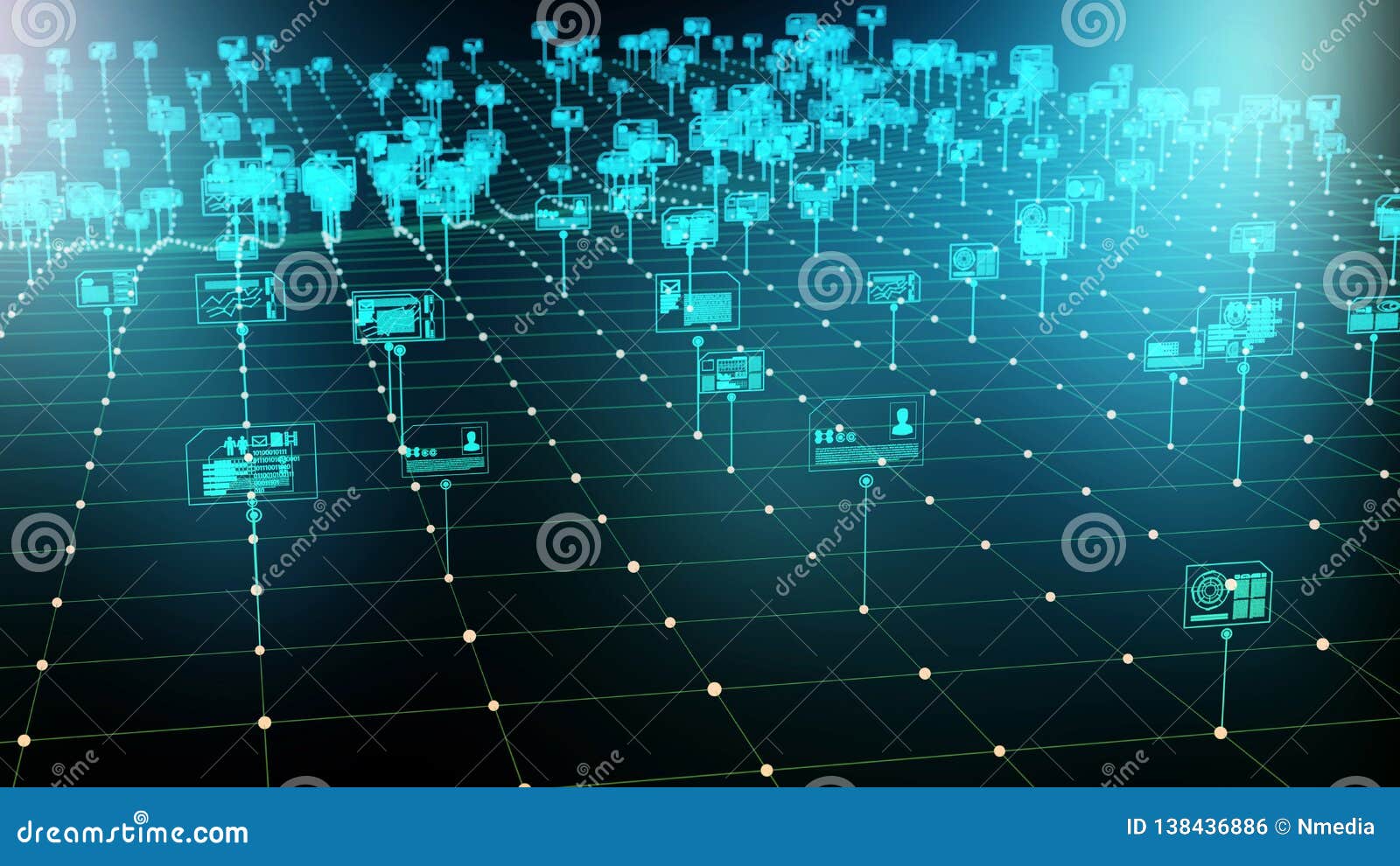 Internet Digital Data Storage and Management Concept Stock Illustration ...